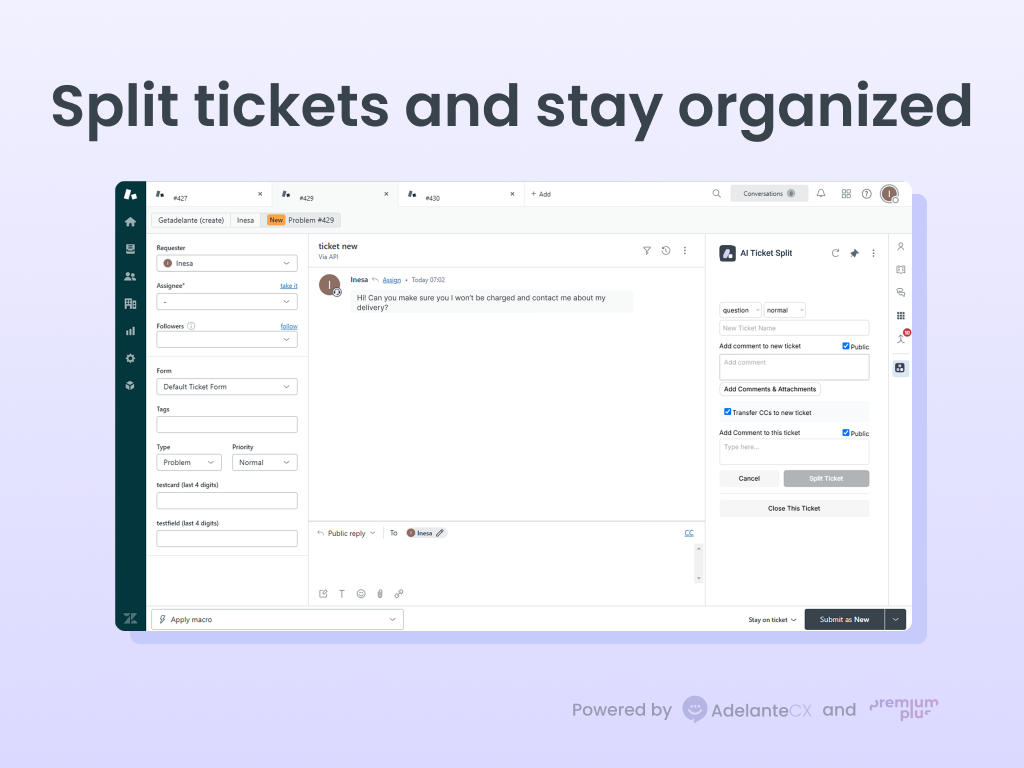 Ticket Split 2025 App Integration with Zendesk Support